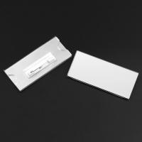 China Various Sizes Plastic Cover Sublimation White Aluminum Name Tag Blanks Custom Metal Name Badges Employee Pin for sale