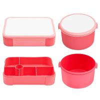 China Multiple Partitions Food-Grade Sublimation Plastic Lunch Boxes For Kids Printable Sublimation Blanks Picnic Box Food Storage Container for sale