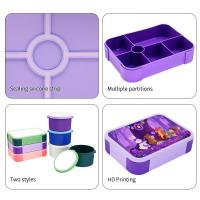 China Multiple Partitions Food-Grade Sublimation Plastic Lunch Boxes For Kids Printable Sublimation Blanks Picnic Box Food Storage Container for sale