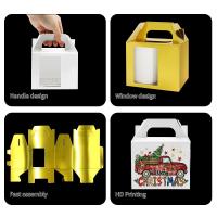 China Sublimation Cardboard 11oz Mug Gift Box Custom Packaging Boxes With Window White Gold Color for sale