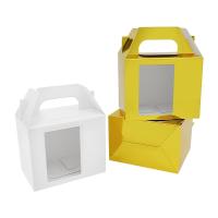 China Sublimation Cardboard 11oz Mug Gift Box Custom Packaging Boxes With Window White Gold Color for sale
