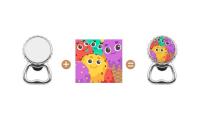 China Creative Blank Sublimation Magnetic Bottle Opener Refrigerator Magnet Two-In-One Custom Magnet Bottle Opener for sale