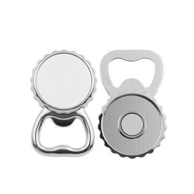 China Creative Blank Sublimation Magnetic Bottle Opener Refrigerator Magnet Two-In-One Custom Magnet Bottle Opener for sale