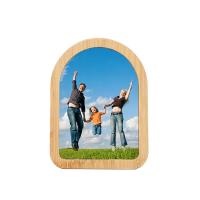 China Sublimation Bamboo Picture Frames Home DIY Design Aluminium Disc Photo Slate Custom Bamboo Frame for sale