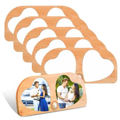 China Double Sweet Sublimation Blank Bamboo Photo Frame Custom Wood Framed Photos For Home Office Decoration for sale