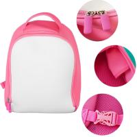 China Pink Blue Neoprene Fabric Blank Sublimation School Bag For Children Custom Printing Kids Bags Backpacks for sale