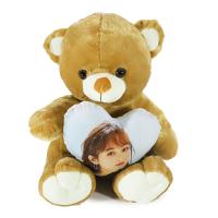 China Custom Colorful Teddy Bear Sublimation Blank Printable Teddy Bear T-Shirt With Heart Pillow For Gifts Birthday Valentine'S Day for sale