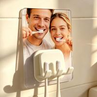 China Fashion Printable Sublimation Acrylic Wall Mounted ToothBrush Holder For Home Decoration for sale