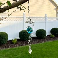 China Sublimation Wind Spinner Tail Colorful Glass Beads Ornament For Sublimation Wind Spinner Window Garden Decoration for sale