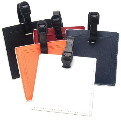 China Square Shape Sublimation Luggage Tag Blanks leather luggage tags personalized for sale