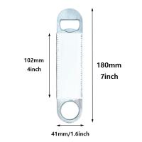 China Eco-Friendly Double-Sided Stainless Steel PU Leather Bottle Opener Sublimation Blanks for sale