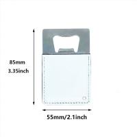 China Eco-Friendly Double-Sided Stainless Steel PU Leather Bottle Opener Sublimation Blanks for sale