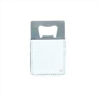 China Eco-Friendly Double-Sided Stainless Steel PU Leather Bottle Opener Sublimation Blanks for sale