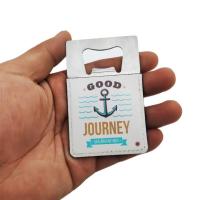 China Eco-Friendly Double-Sided Stainless Steel PU Leather Bottle Opener Sublimation Blanks for sale