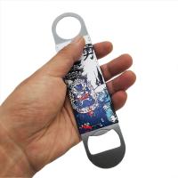 China Eco-Friendly Double-Sided Stainless Steel PU Leather Bottle Opener Sublimation Blanks for sale