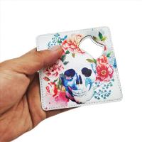 China Eco-Friendly Double-Sided Stainless Steel PU Leather Bottle Opener Sublimation Blanks for sale