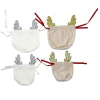 China Customized DIY Drawstring Velet Sublimation Blank Christmas Gift Bags With Deer Ear Reusable Pouch For Candy for sale