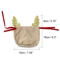 China Customized DIY Drawstring Velet Sublimation Blank Christmas Gift Bags With Deer Ear Reusable Pouch For Candy for sale