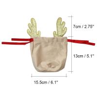China Customized DIY Drawstring Velet Sublimation Blank Christmas Gift Bags With Deer Ear Reusable Pouch For Candy for sale