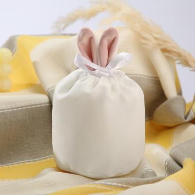 China Blank Sublimation Velvet Easter Bunny Bag Candy Pouch Party Gifts for sale
