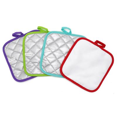 China Personalized Eco-Friendly Insulated Polyester Colored Sublimation Pot Holder Heat Resistant Mat Blanks for sale