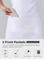 China Adjustable White Polyester Apron Sublimation With 2 Pockets Waterdrop Resistant Cooking Kitchen Aprons For BBQ Painting for sale