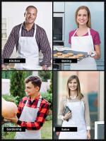 China Adjustable White Polyester Apron Sublimation With 2 Pockets Waterdrop Resistant Cooking Kitchen Aprons For BBQ Painting for sale