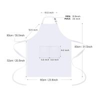 China Adjustable White Polyester Apron Sublimation With 2 Pockets Waterdrop Resistant Cooking Kitchen Aprons For BBQ Painting for sale