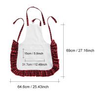 China Custom Logo Print Sublimation Blank Buffalo Plaid Linen Apron With Two Pocket BBQ Kitchen Apron Adjustable Shoulder Strap for sale