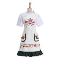 China Custom Logo Print Sublimation Blank Buffalo Plaid Linen Apron With Two Pocket BBQ Kitchen Apron Adjustable Shoulder Strap for sale
