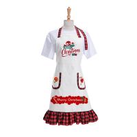 China Custom Logo Print Sublimation Blank Buffalo Plaid Linen Apron With Two Pocket BBQ Kitchen Apron Adjustable Shoulder Strap for sale