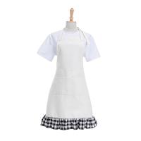 China Custom Linen Sublimation Apron Blanks With Pocket Adjustable Neck Strap Kitchen Cooking BBQ Work Apron for sale