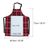 China Personalized Sublimation Blank Red Plaid Kitchen Apron For Woman and Man for sale