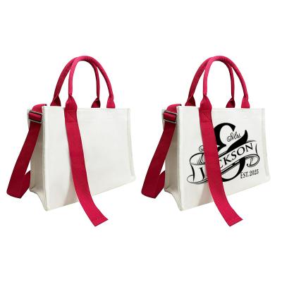 China Personalized Heavy Duty Sublimation Canvas Tote Bags With Shoulder Strap Blank Custom Logo Fashion Beach Bag For Women for sale
