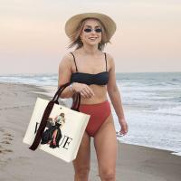 China Fashion Large Capacity Colored Sublimation Canvas Tote Bags for sale