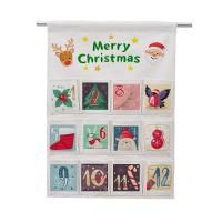 China Sublimation Cotton Linen Christmas Advent Calendar With Multiple Pockets Diy Wall-Mounted Canvas Storage Bag For Xmas Holiday Festival for sale