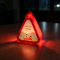 China Sublimation Blank PET Christmas Lantern Double-Sided Heat-Transfer LED Night Light Triangle Design for sale