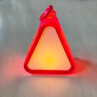 China Sublimation Blank PET Christmas Lantern Double-Sided Heat-Transfer LED Night Light Triangle Design for sale