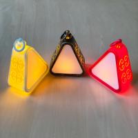 China Sublimation Blank PET Christmas Lantern Double-Sided Heat-Transfer LED Night Light Triangle Design for sale