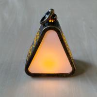 China Sublimation Blank PET Christmas Lantern Double-Sided Heat-Transfer LED Night Light Triangle Design for sale