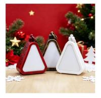 China Sublimation Blank PET Christmas Lantern Double-Sided Heat-Transfer LED Night Light Triangle Design for sale