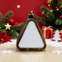 China Sublimation Blank PET Christmas Lantern Double-Sided Heat-Transfer LED Night Light Triangle Design for sale