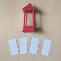 China Four-Sided Printing Sublimation Blank Christmas Lantern With Printable PET Sheet DIY Heat-Transfer LED Night Light for sale