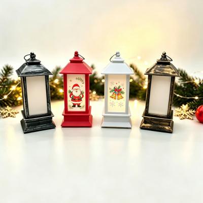 China Four-Sided Printing Sublimation Blank Christmas Lantern With Printable PET Sheet DIY Heat-Transfer LED Night Light for sale