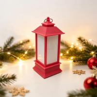 China Four-Sided Printing Sublimation Blank Christmas Lantern With Printable PET Sheet DIY Heat-Transfer LED Night Light for sale