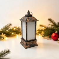 China Four-Sided Printing Sublimation Blank Christmas Lantern With Printable PET Sheet DIY Heat-Transfer LED Night Light for sale