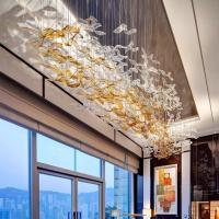 China Customized Large Chandeliers Hand Blown Glass Chandelier For Lobby for sale