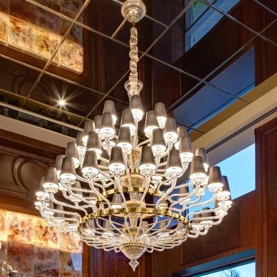 China 200cm Modern Crystal Chandelier 240v Lighting Glass Chandelier for sale