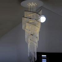 China Contemporary Large High Ceiling Chandelier Long Spiral Chandelier For Staircase for sale
