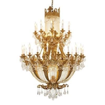 China Large French Brass Chandelier Chrome Finish 130cm Wide XS3010-20+10 for sale